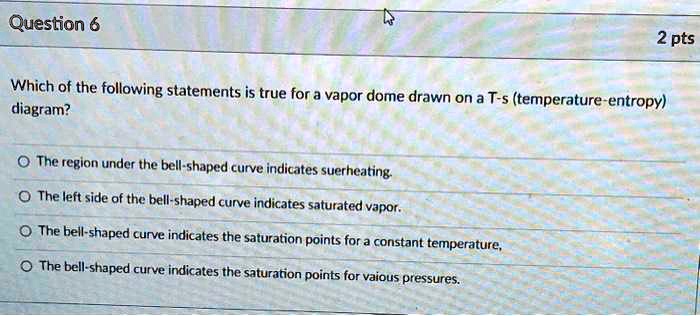 SOLVED: Which of the following statements is true for a vapor dome ...