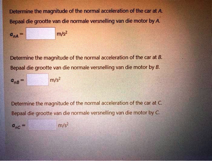 SOLVED: Determine the magnitude of the normal acceleration of the car ...