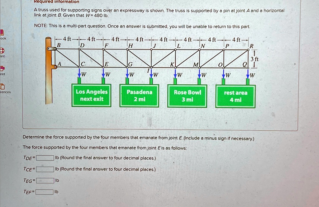 required information a truss used for supporting signs over an ...