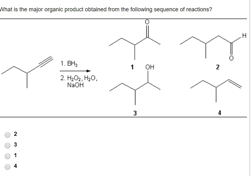SOLVED: What is the major organic product obtained from the following sequence of reactions? 1 ...