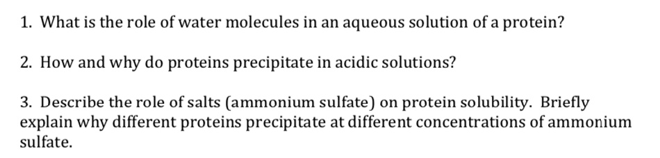 1. What is the role of water molecules in an aqueous solution of a ...