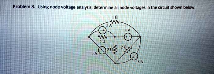 SOLVED: Circuit Analysis Class Problem 8: Using node voltage analysis, determine all node ...
