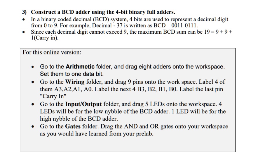 Video Solution Construct A Bcd Adder Using 4 Bit Binary Full Adders In A Binary Coded Decimal 5367