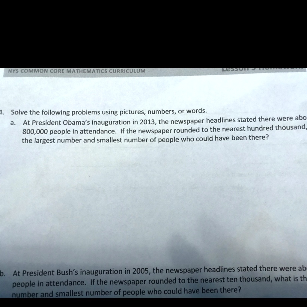 NYS COMMON CORE MATHEMATICS CURRICULUM 4. Solve the following problems ...