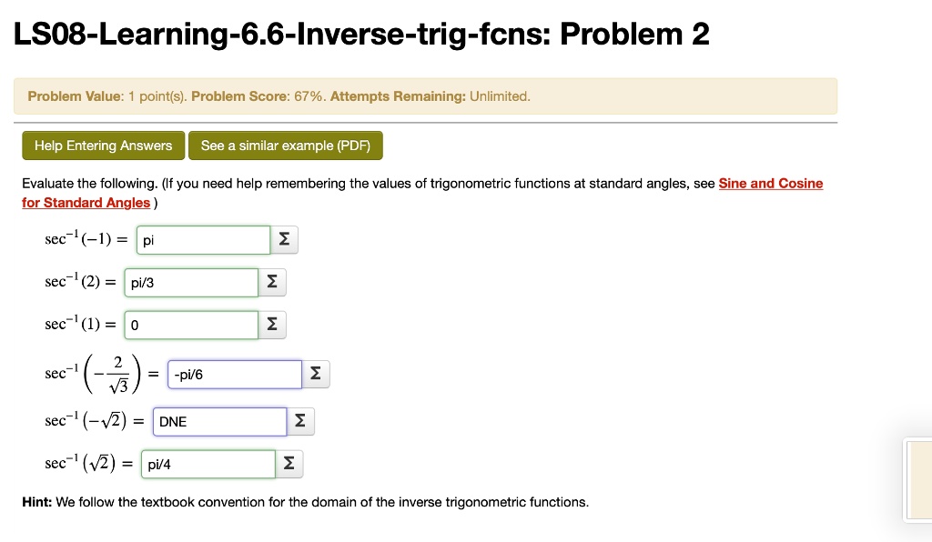SOLVED: LS08-Learning-6.6-Inverse-trig-fcns: Problem 2 Problem Value ...