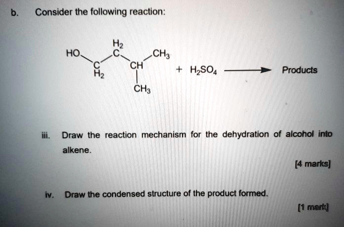SOLVED: Consider the following reaction: H2SO4 HOCH3 CH3CH2OH H2SO4 Products CH2=CH2 Draw the ...