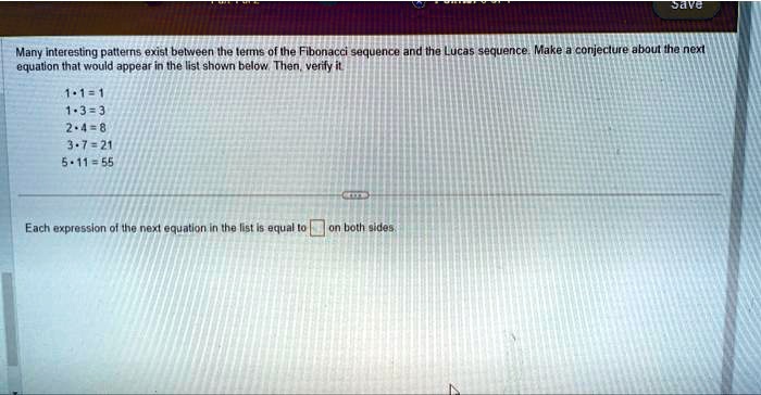 SOLVED: Many interesting patterns exist between the terms of the ...