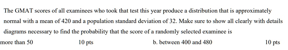 the gmat scores of all examinees who took that test this year produce ...