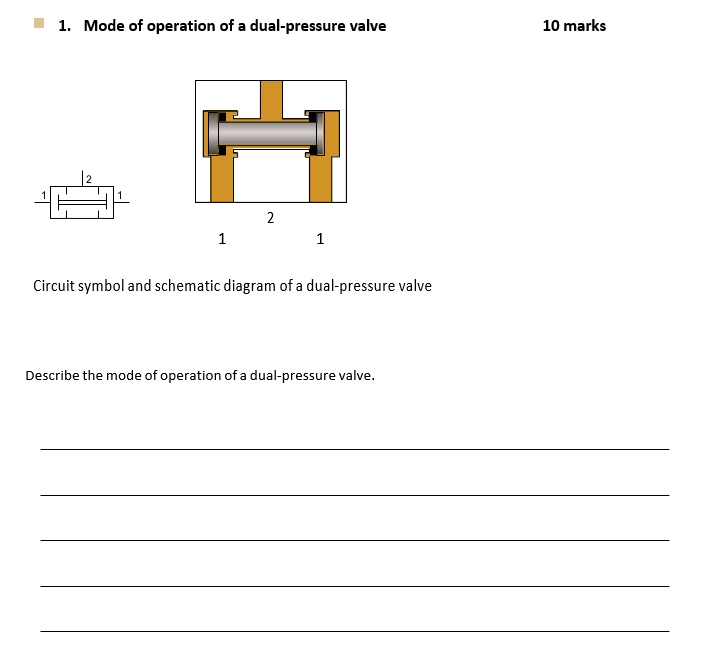 SOLVED: Mode of operation of a dual-pressure valve Circuit symbol and schematic diagram of a ...