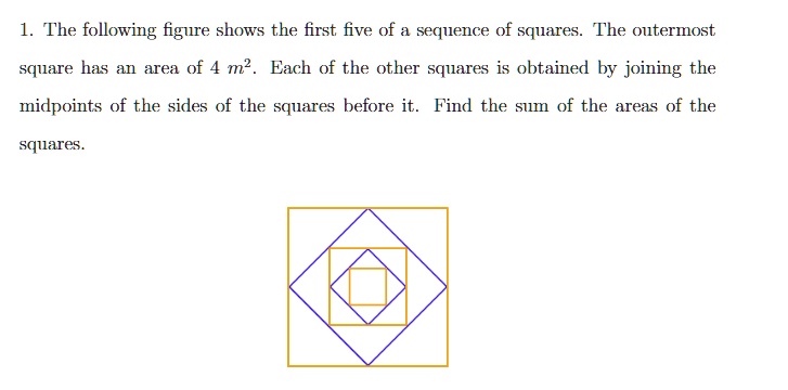 SOLVED: The following figure shows the first five of a sequence of ...