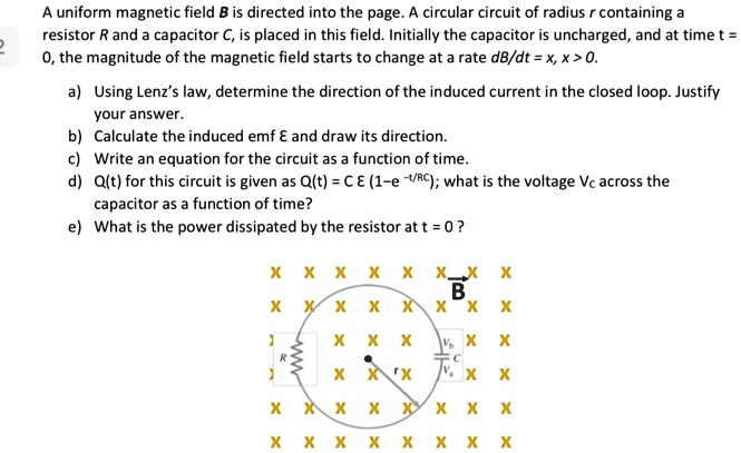 [GET ANSWER] a uniform magnetic field is directed into the page circular circuit of radius ...