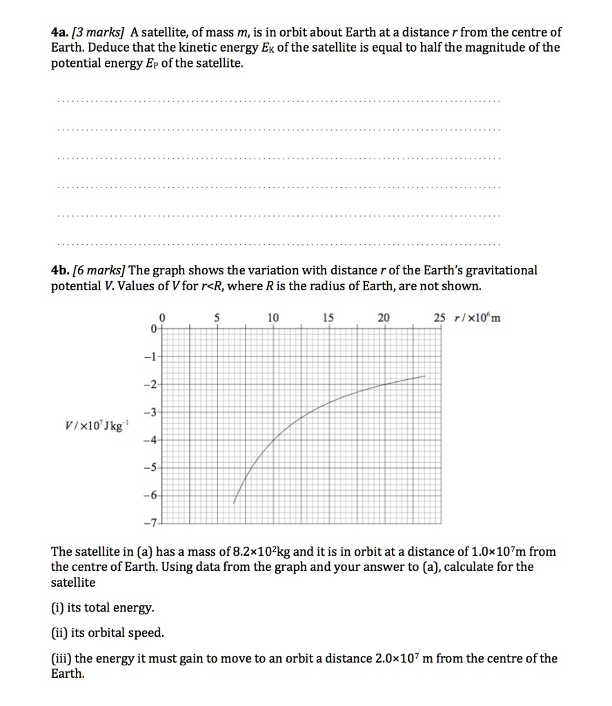 SOLVED: A satellite of mass m is in orbit about Earth at a distance r ...