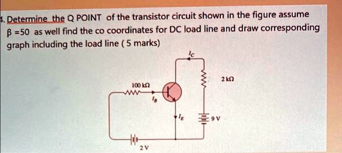 Electronic subject Determine the Q POINT of the transistor circuit shown in the figure assume ...