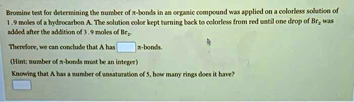 bromine test for determining the number of z honds in an organic ...