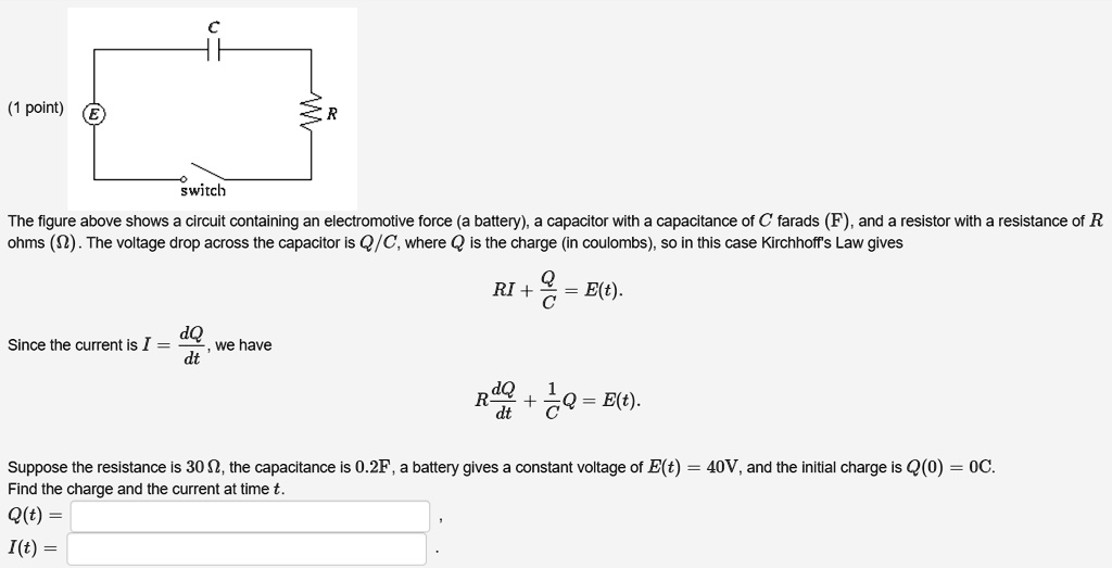 SOLVED:point) switch The figure above shows circuit containing an electromotive force (a battery ...