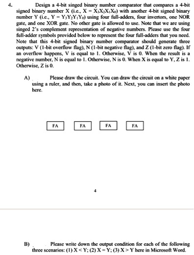 Video Solution Design A 4 Bit Signed Binary Number Comparator That 7945