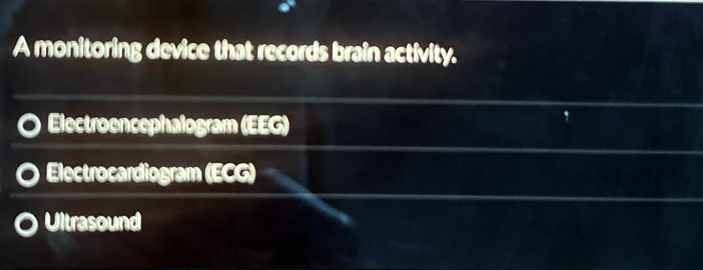 a monitoring device that records brain activity electroencephalogram ...