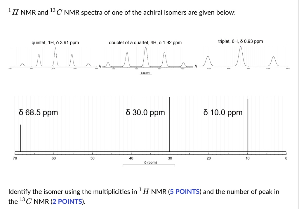 identify the isomer using the multiplicities in 1h nmr 5 points and the ...