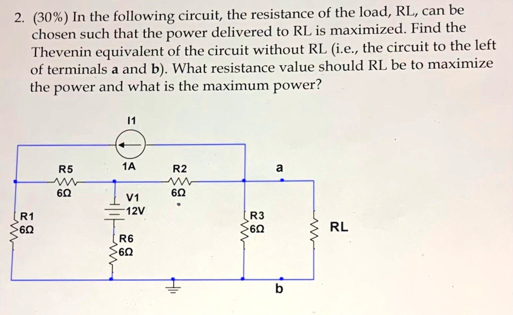 2 30 in the following circuit the resistance of the load rl can be chosen such that the power ...