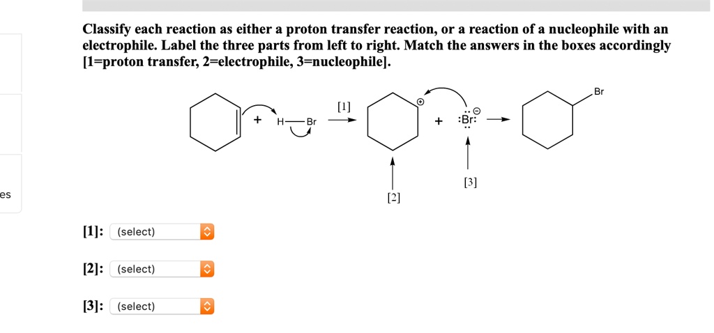 Classify each reaction as either a proton transfer reaction, or a ...