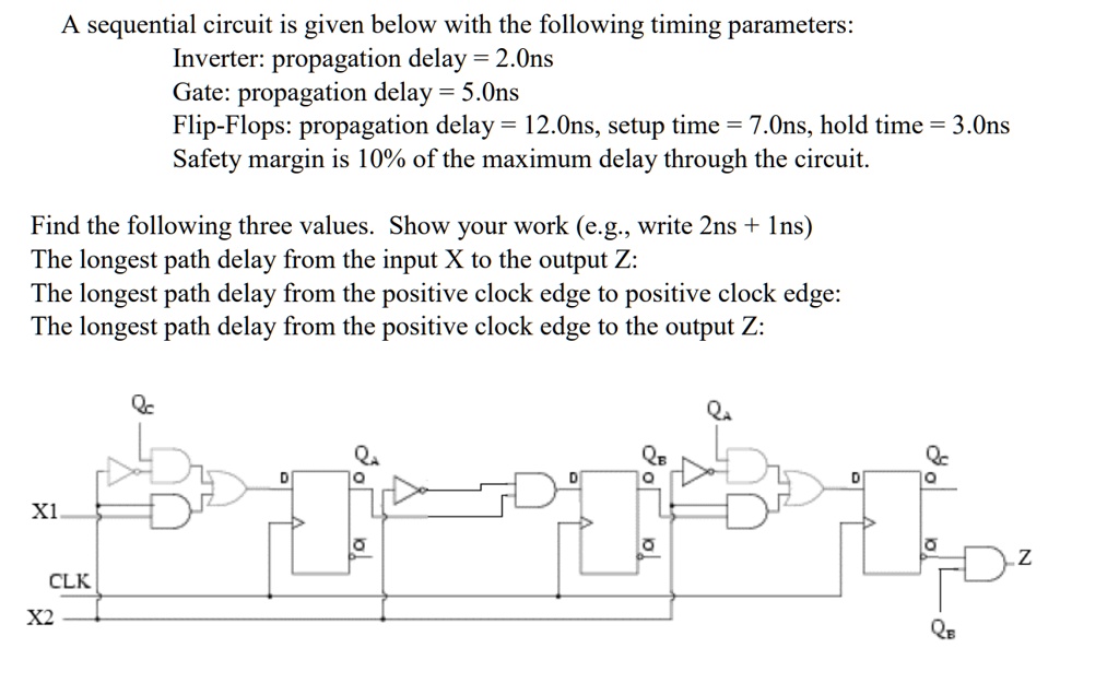 SOLVED: A sequential circuit is given below with the following timing parameters: Inverter ...