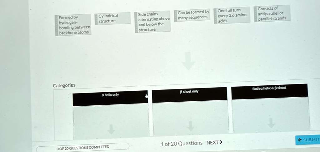 [GET ANSWER] formed by hydrogen bonding between backbone atoms ...