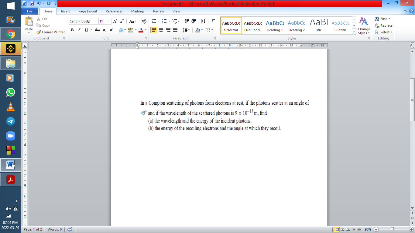 SOLVED: In a Compton scattering of photons from electrons at rest, if ...