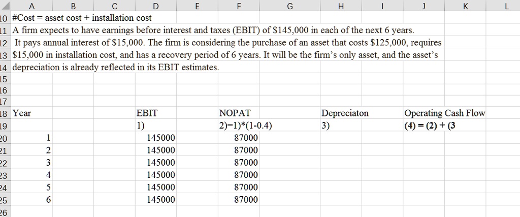 #Cost = asset cost + installation cost A firm expects to have earnings ...
