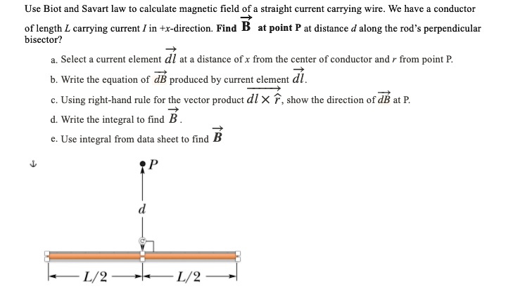 use biot and savart law to calculate magnetic field of straight current ...