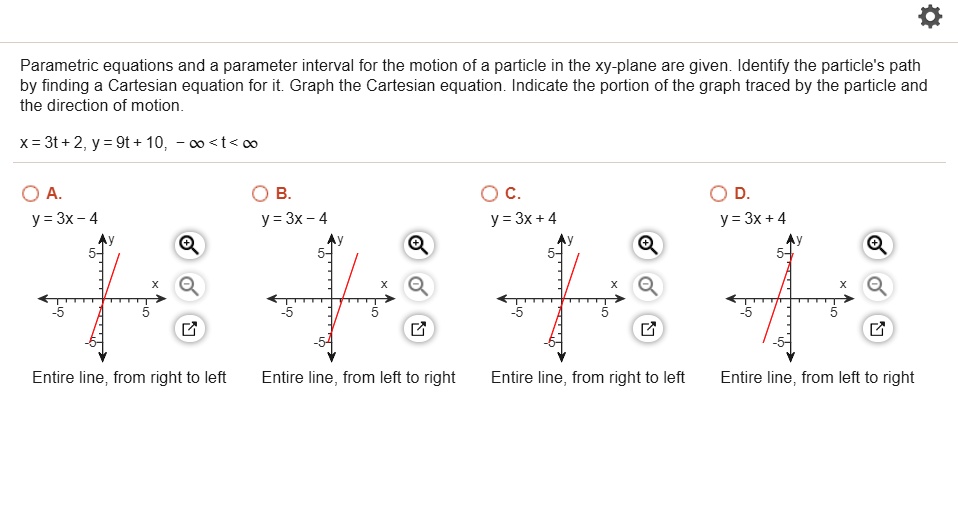 SOLVED: Parametric equations and a parameter interval for the motion of ... SOLVED: Parametric equations and a parameter interval for the motion of ...