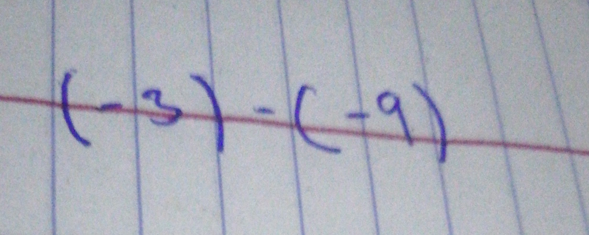 SOLVED: (-3)-(-9)