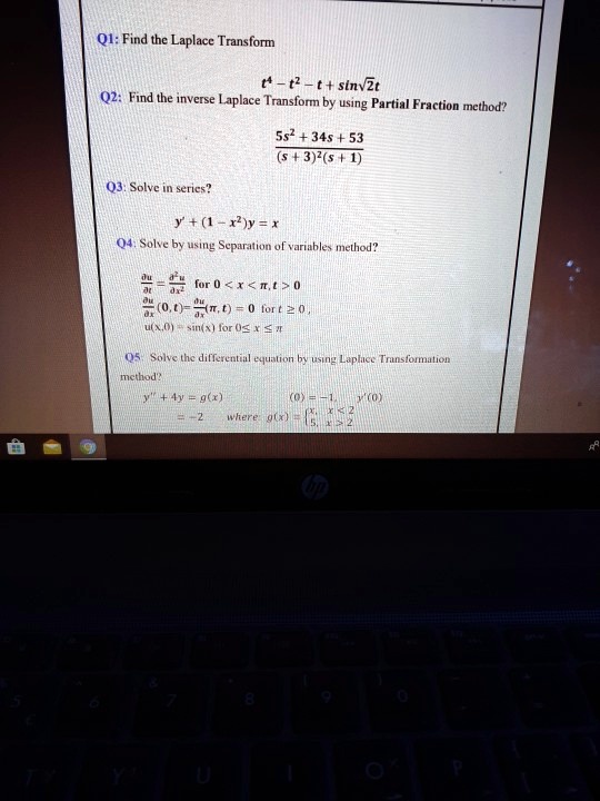 SOLVED: Q1: Find the Laplace Transform #-+_t+ sinvit Q2: Find the inverse Laplace Transform by ...