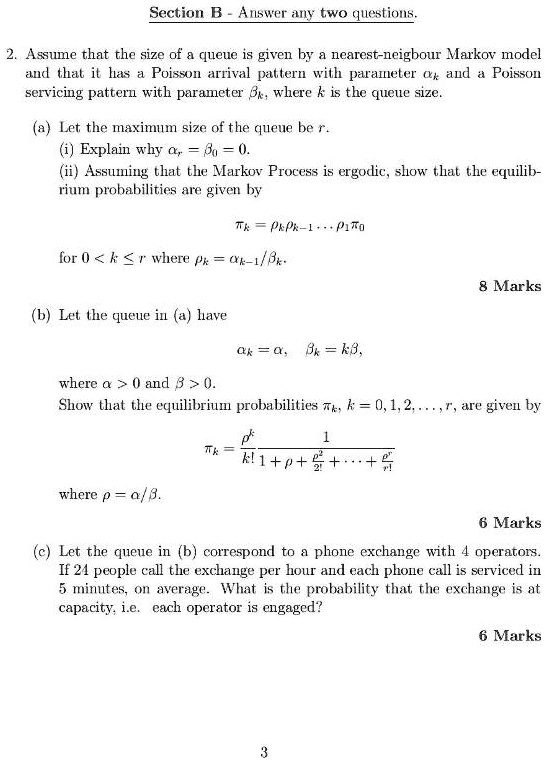 SOLVED: Section B Answer AY Gwo questious Assume that the size of queue ...