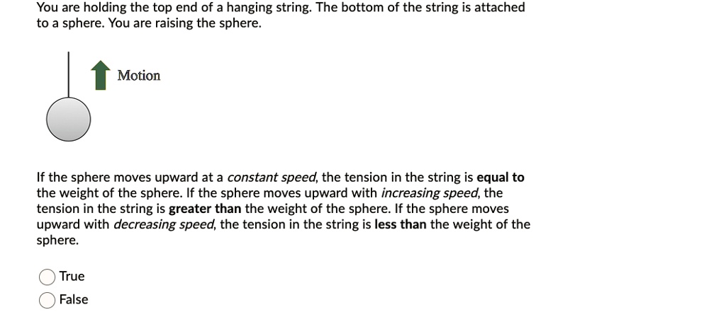 SOLVED: You are holding the top end of a hanging string: The bottom of the string is attached to ...