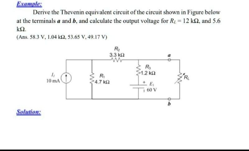 Example: Derive the Thevenin equivalent circuit of the circuit shown in Figure below at the ...