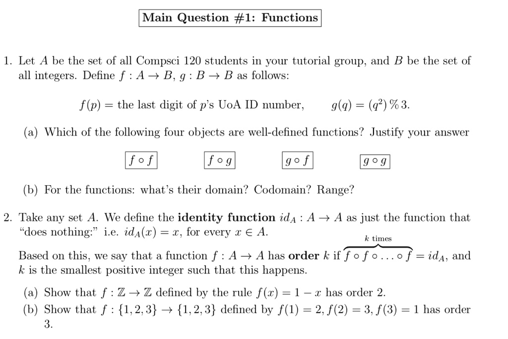 main question l functions let a be the set of all compsci 120 students in your tutorial group ...