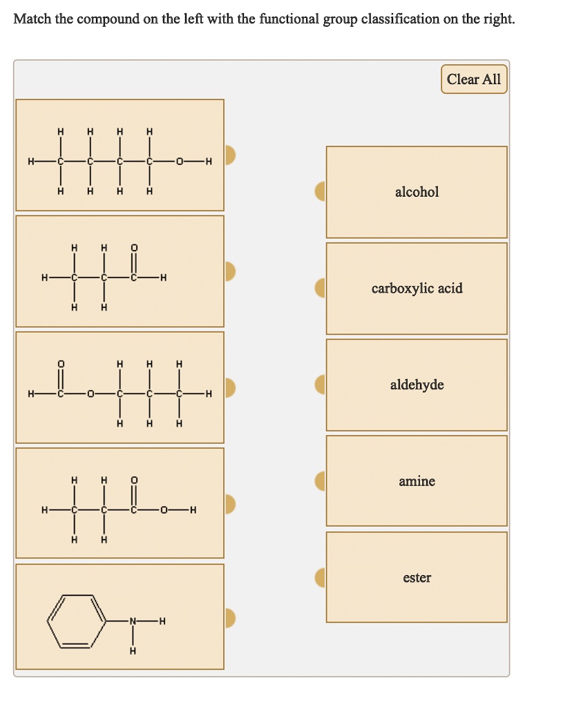 VIDEO solution: Match the compound on the left with the functional group classification on the ...