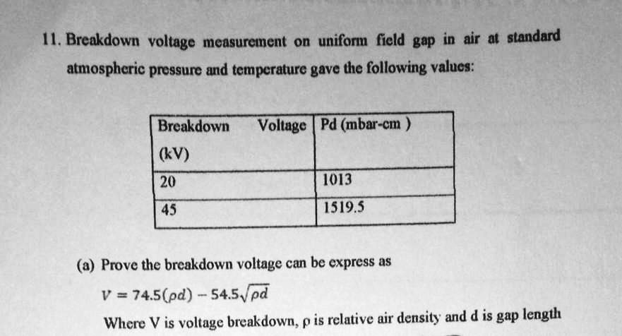 SOLVED: Atmospheric pressure and temperature gave the following values ...