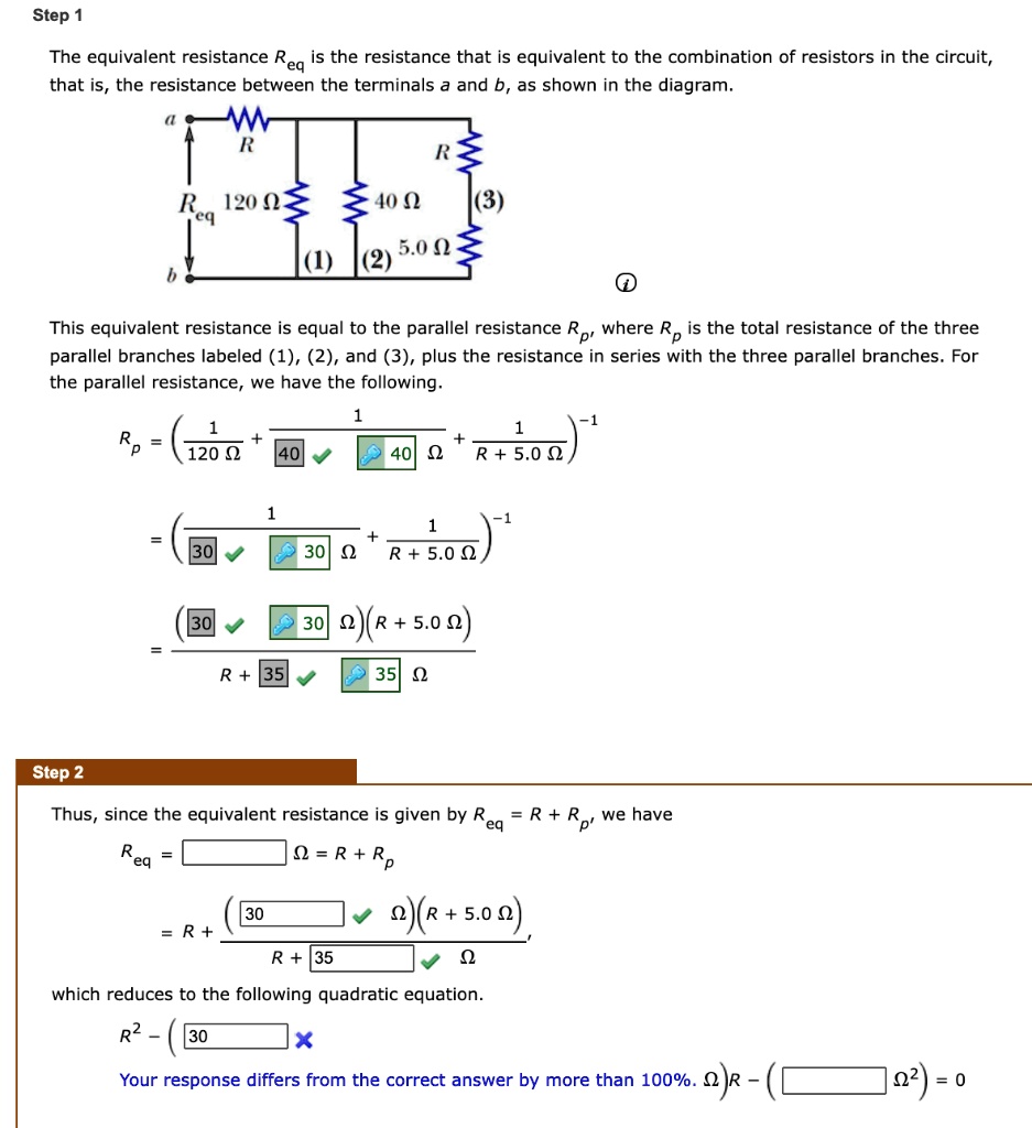 Step 1 The equivalent resistance Req is the resistance that is ...
