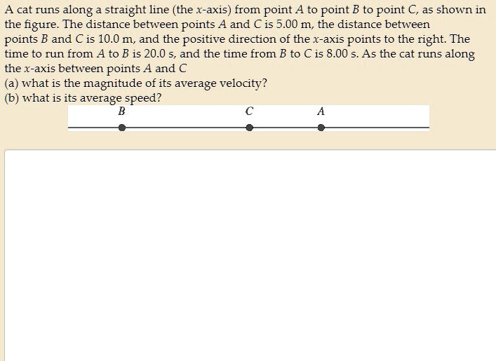 a cat runs along straight line the x axis from point a to point b to point c as shown in the ...