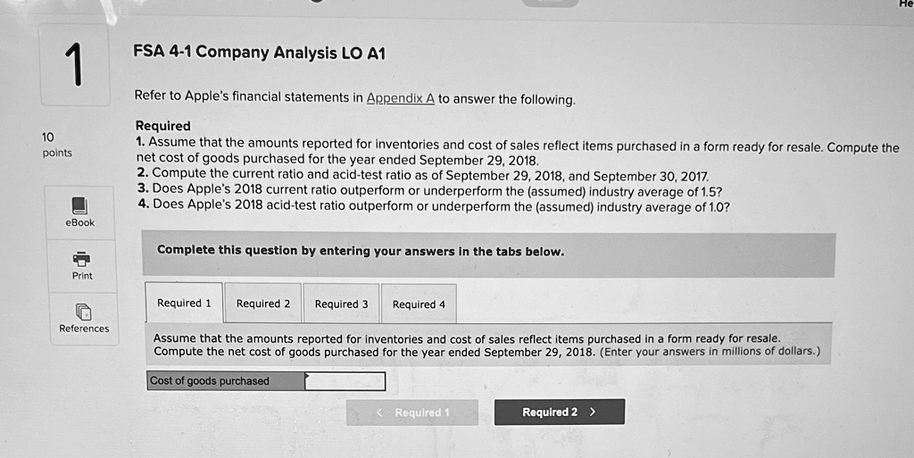 answer this fsa 4 1 company analysis lo a1 refer to apples financial ...