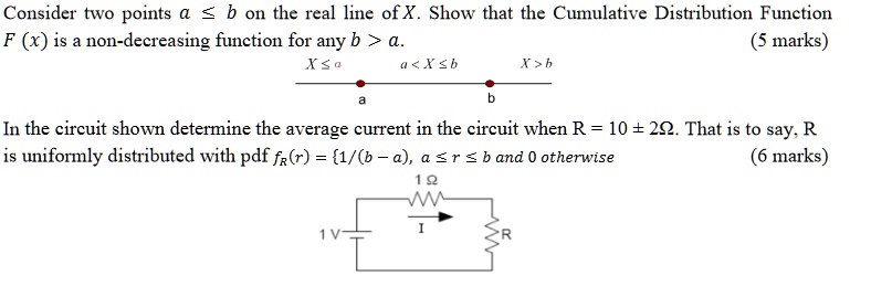 SOLVED: Consider two points a and b on the real line of X. Show that ...