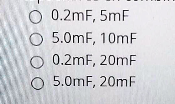 SOLVED: Consider two identical capacitors C1 = C2 = 10mF. What are the ...