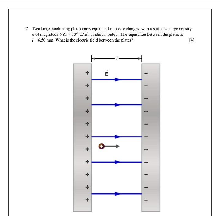 two large conducting plates carry equal and opposite charges with ...