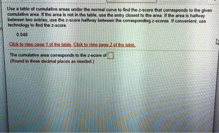 SOLVED: Use table of cumulative areas under the normal curve to fnd the ...