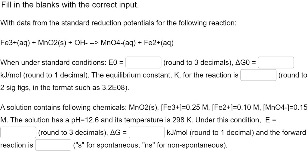 SOLVED: Fill in the blanks with the correct input: With data from the ...