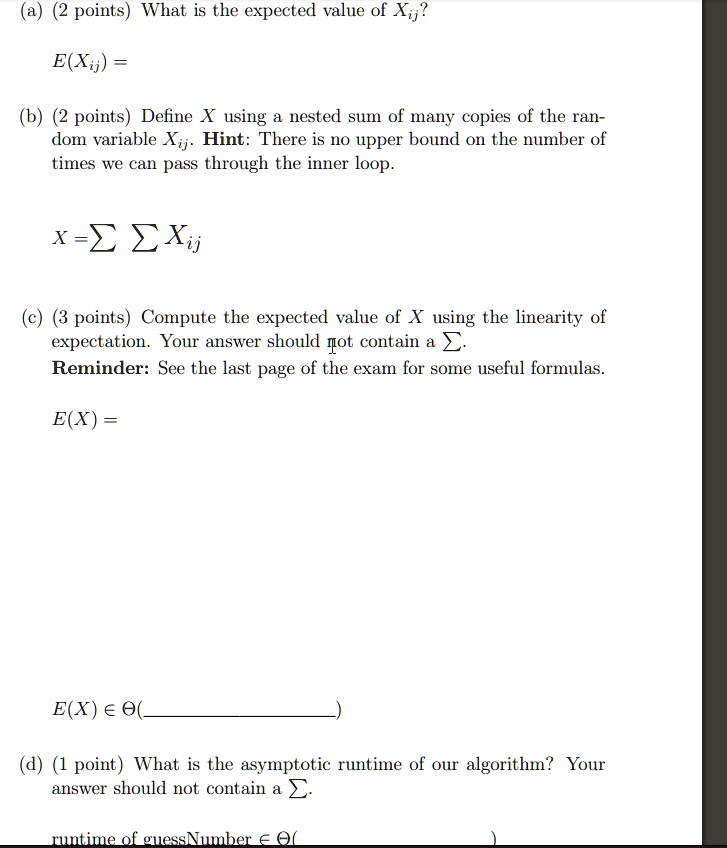 points what is the expected value of xij exij points define x using a ...