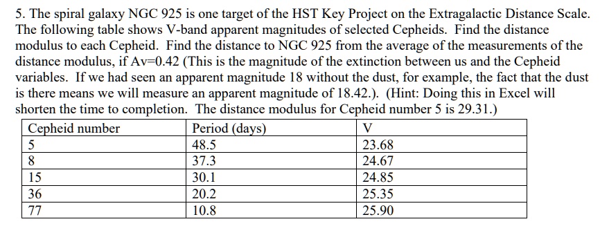 5. The spiral galaxy NGC 925 is one target of the HST Key Project on ...