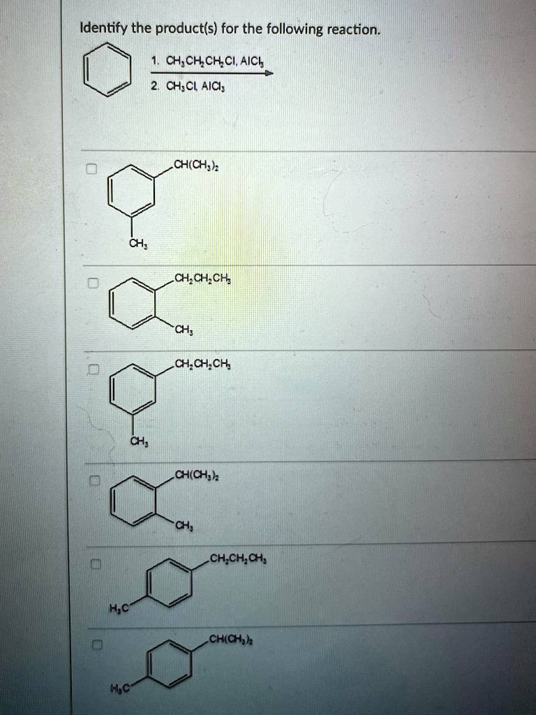 Identify the product(s) for the following reaction. Identify the ... Identify the product(s) for the following reaction. Identify the ...