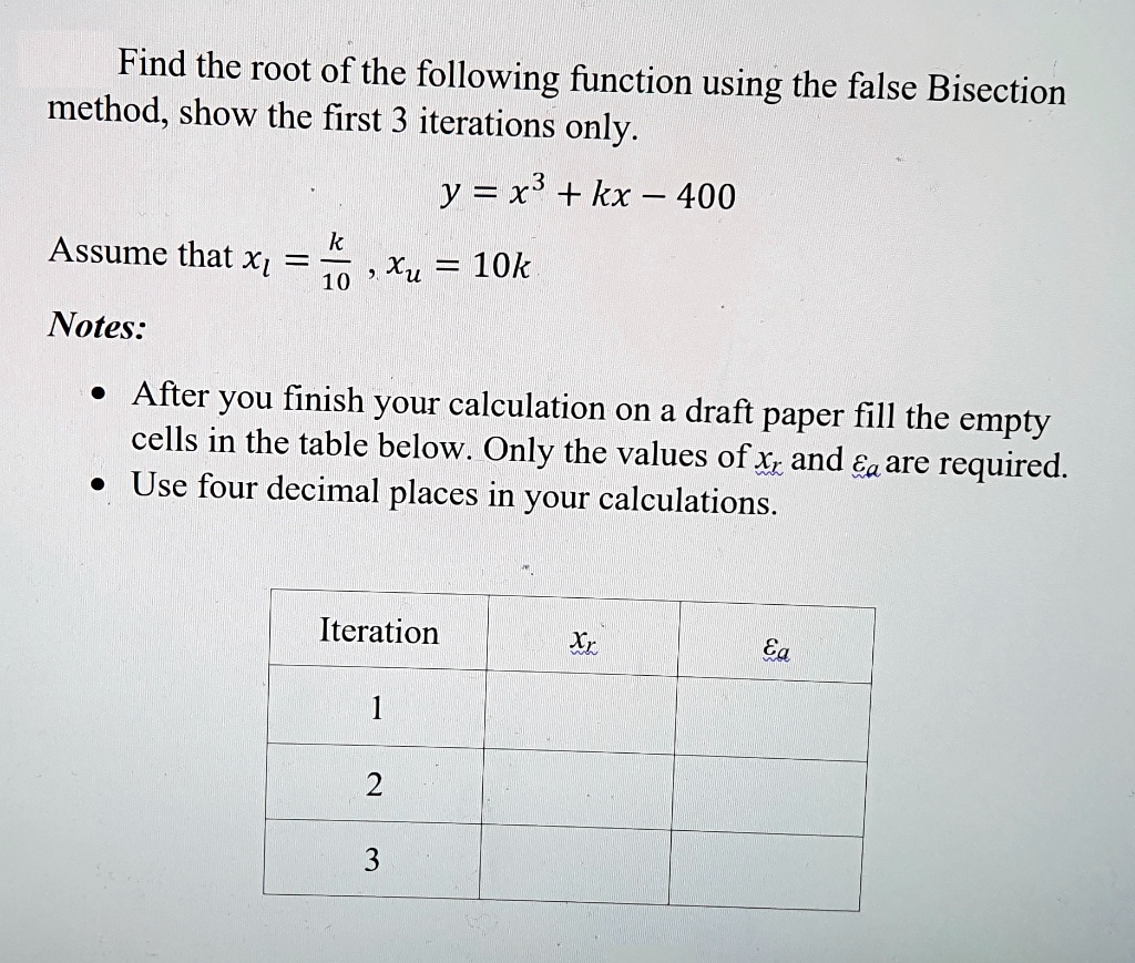 SOLVED: Find the root of the following function using the false ...